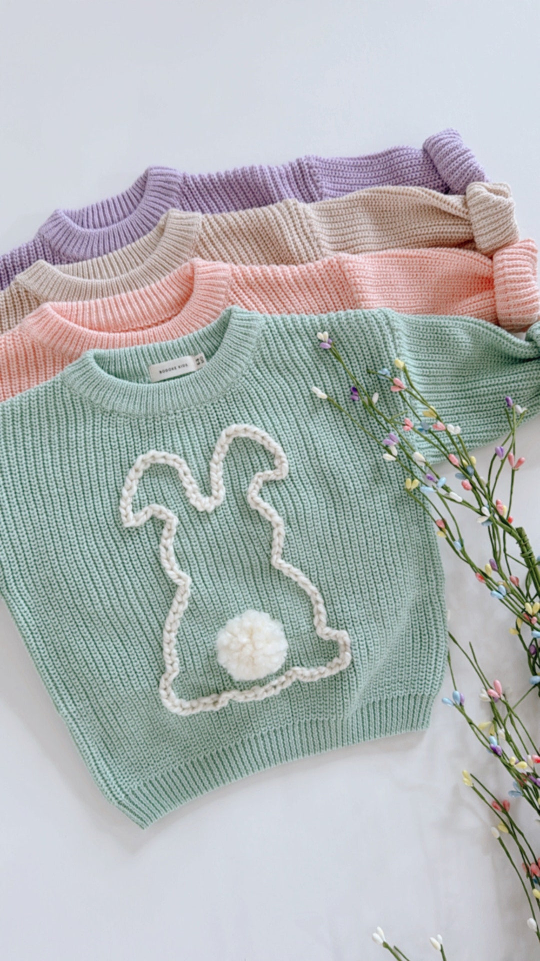 Hand Embroidered Bunny Sweater First Easter Sweater Hand Embroidered ...