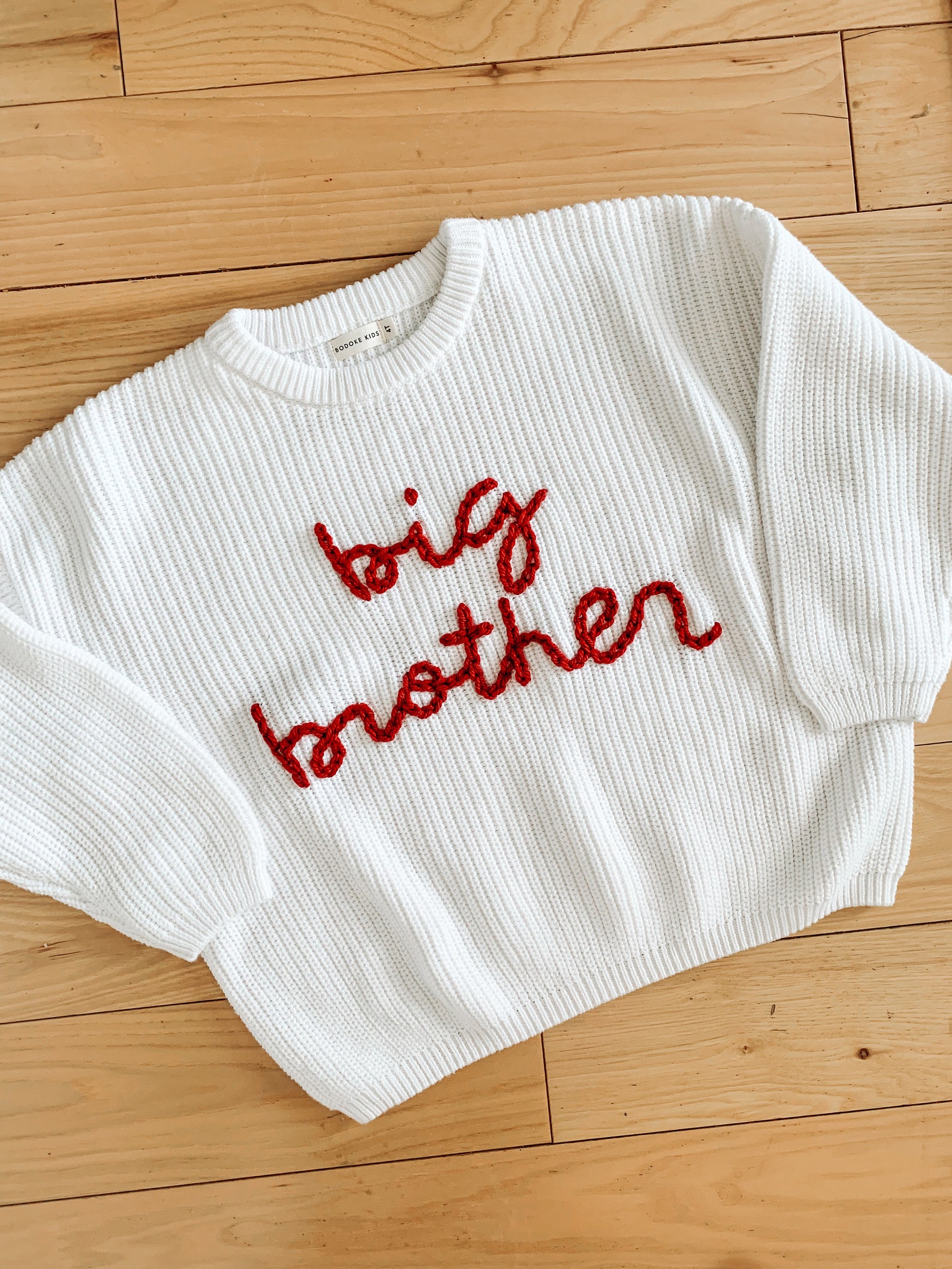 Hand Embroidered Big Brother Lil Brother Sweater Hand Embroidered ...