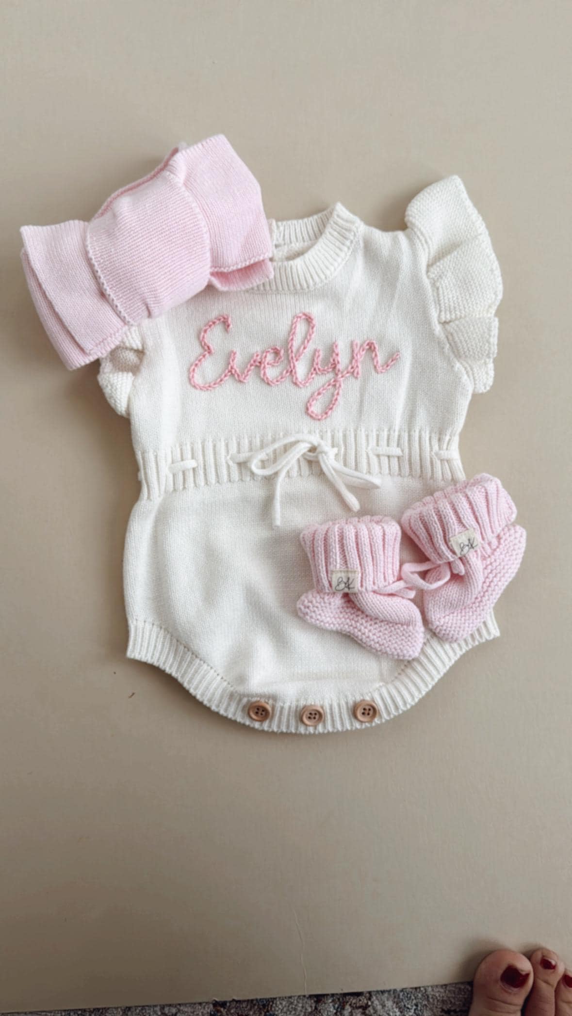 PERSONALIZED Hand Embroidered Romper Baby Announcement Romper Newborn ...