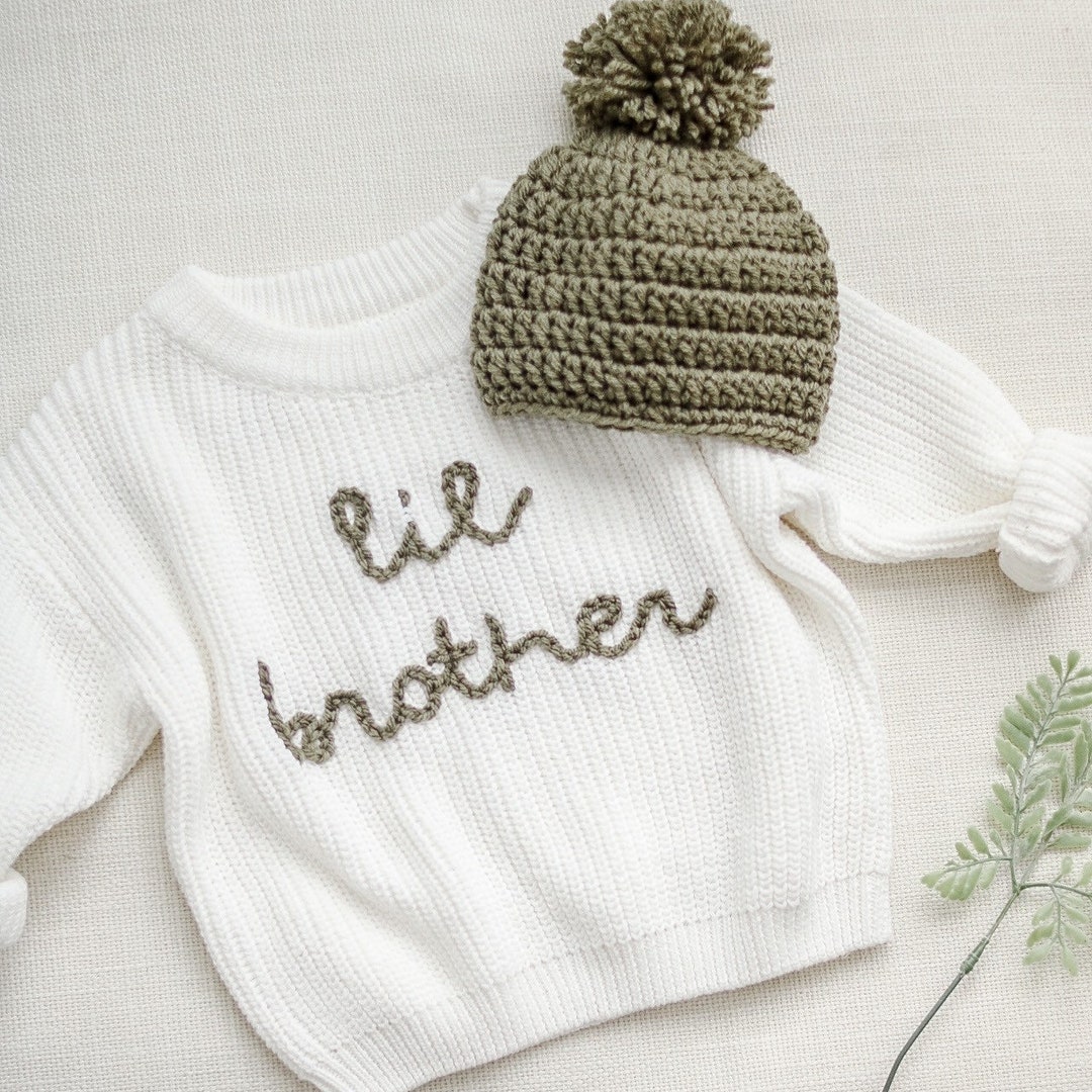 Hand Embroidered Big Brother Lil Brother Sweater Hand Embroidered ...