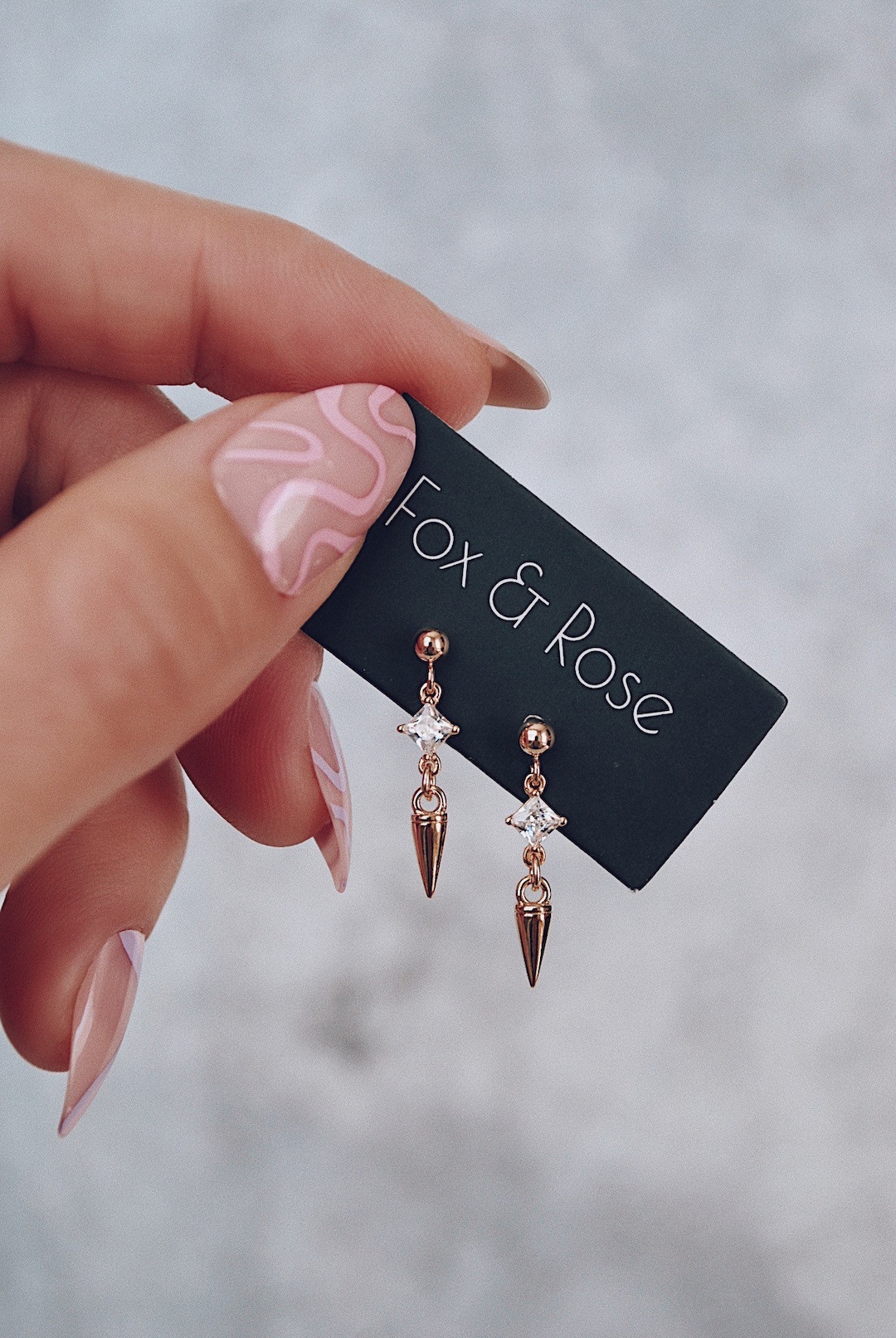 Dangle Spike Stud Earrings in Gold or Silver | Dainty Diamond Drop ...
