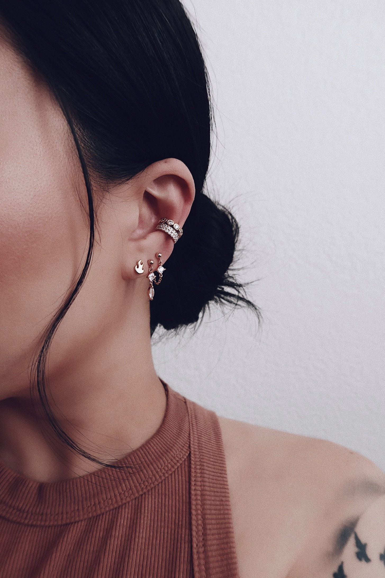 Chain Loop Earrings Gold or Sterling Silver Minimalist Chain - Etsy