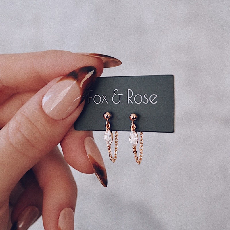 Gold Chain Earrings - Etsy