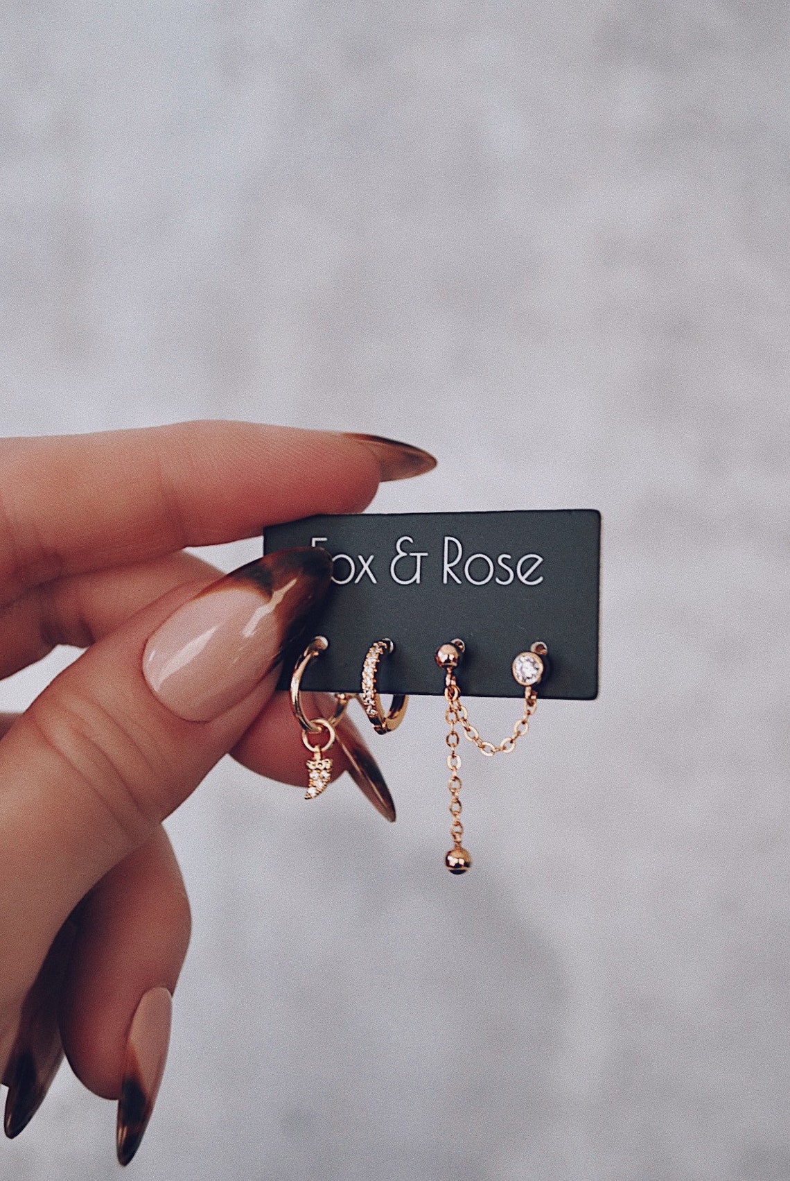 Dainty Gold Earring Set Mix Match Gold Earring Set Chain - Etsy