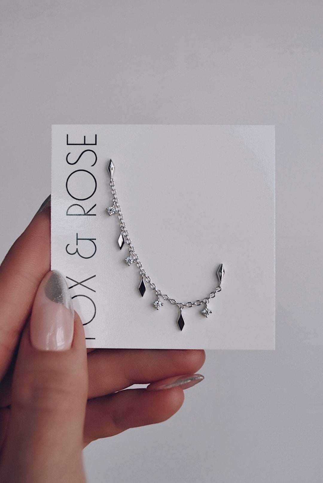 Double Stud Earrings, Double Chain Earrings, Double Connector Earring ...