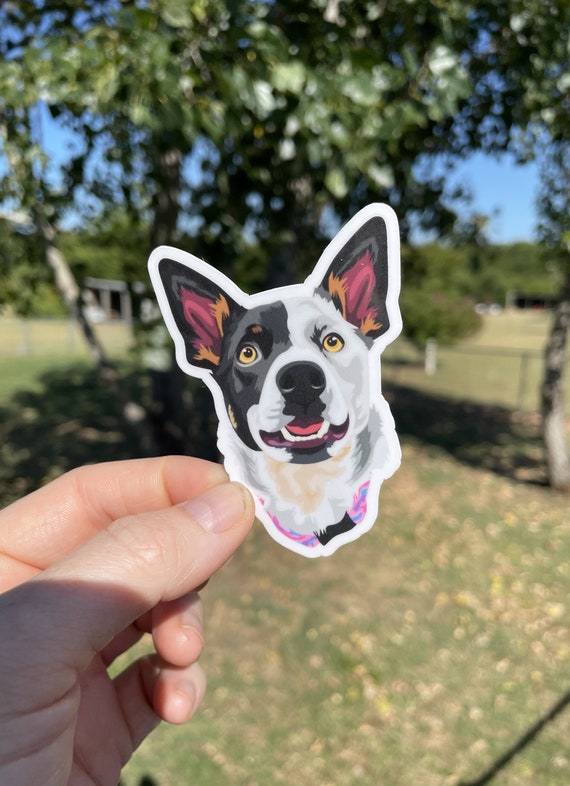Smiling Blue Heeler Vinyl Sticker - Etsy