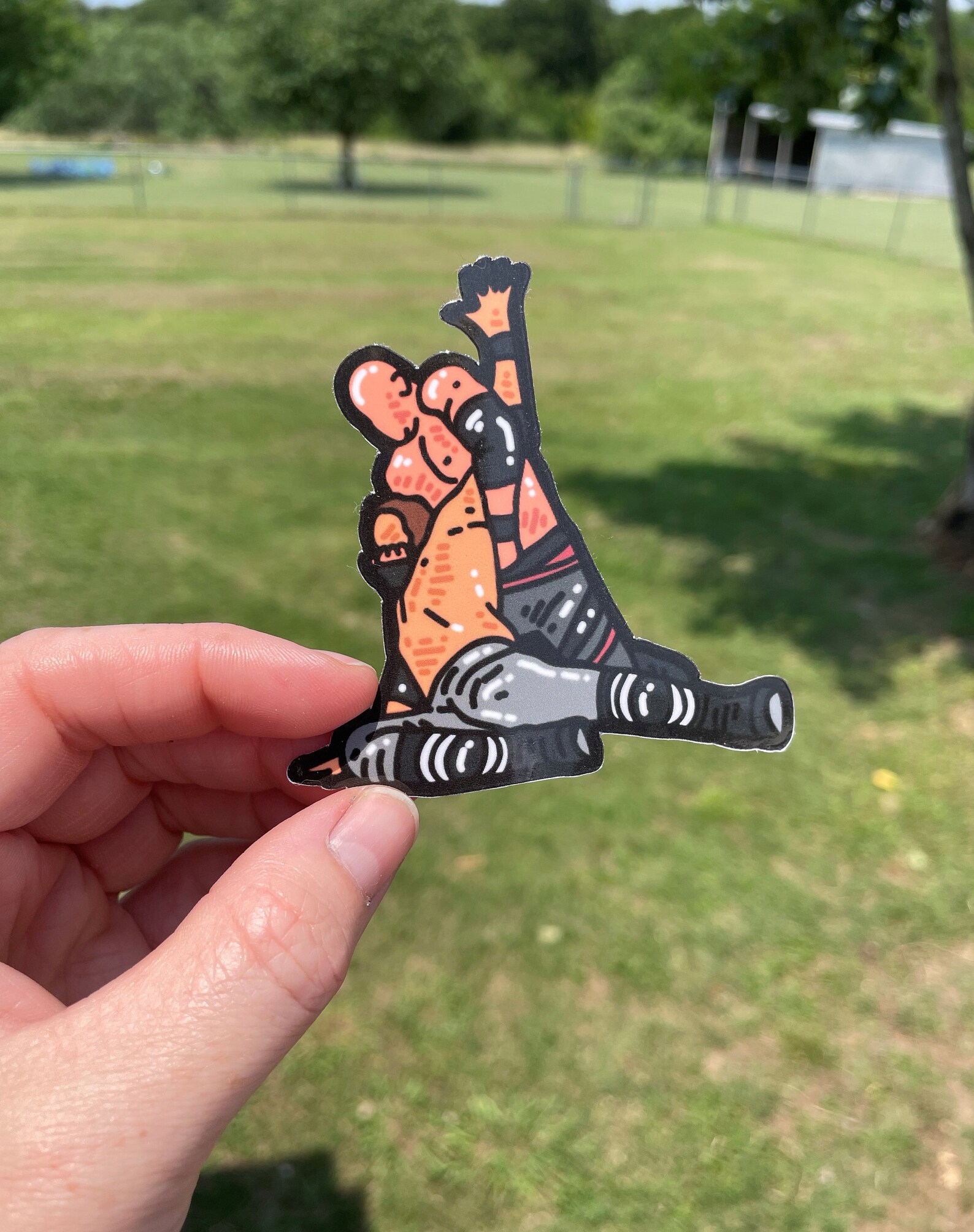 Chicken Wing Chin Lock Wrestling Sticker - Etsy