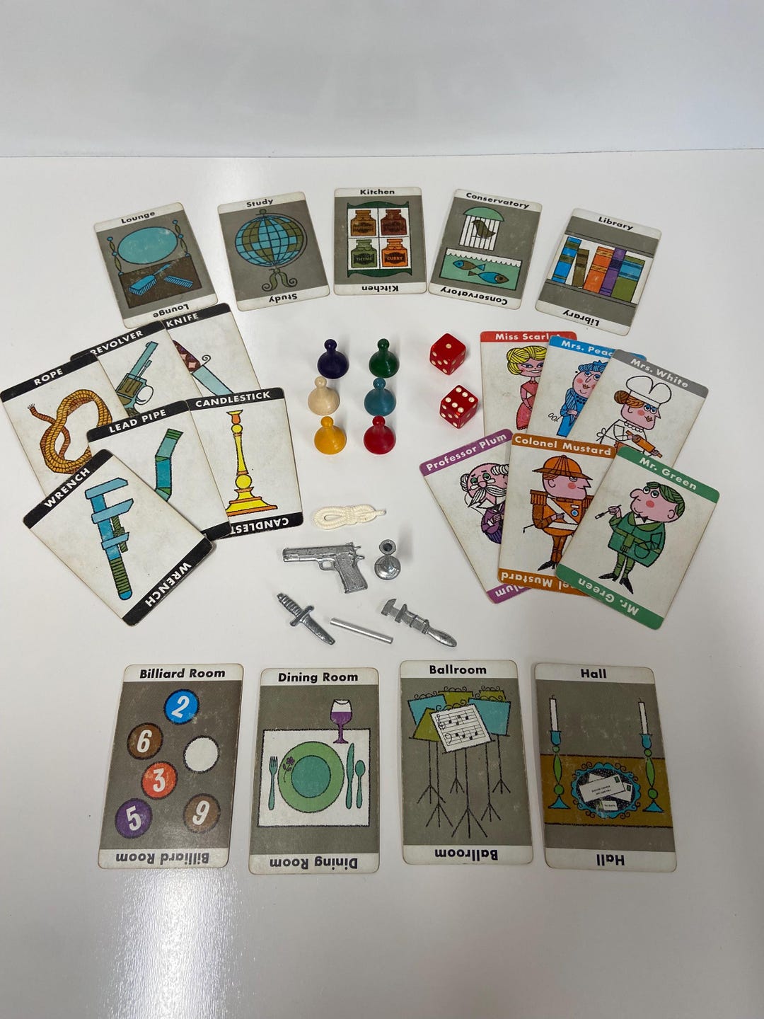 Vintage Clue Game Pieces and Cards From 1963 Places People - Etsy