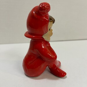 Vintage Red Pixie Elf Sitting With Legs Crossed Japan - Etsy
