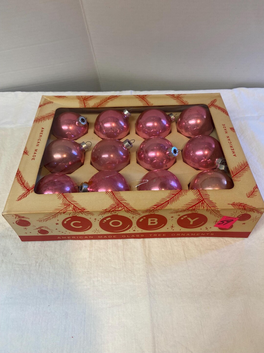Vintage Coby American Made Glass Tree Ornaments Box of 12 Pink Bulbs - Etsy