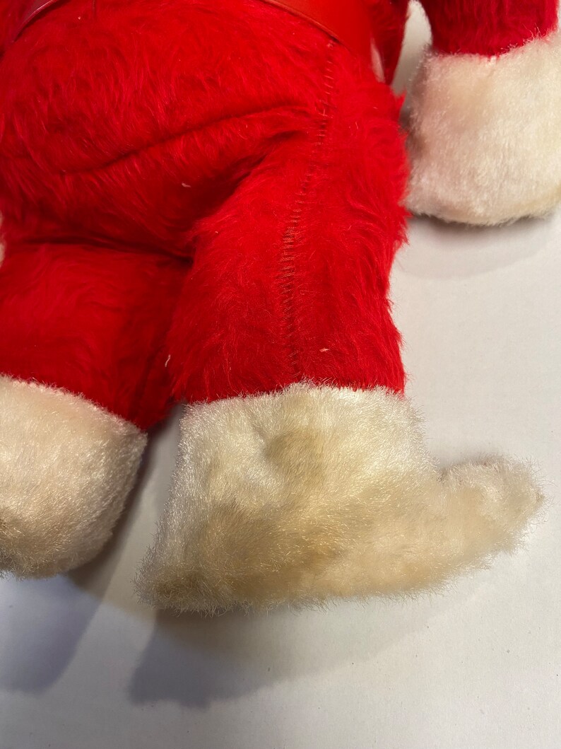 Vintage Stuffed Santa Doll With Rubber Face and Rare Red Belt 18 Inches ...