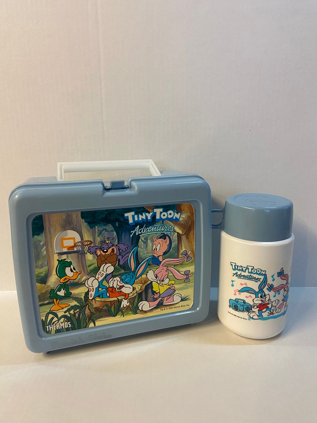 Blue Plastic Tiny Toon Adventures 1990 Lunch Box With Thermos - Etsy