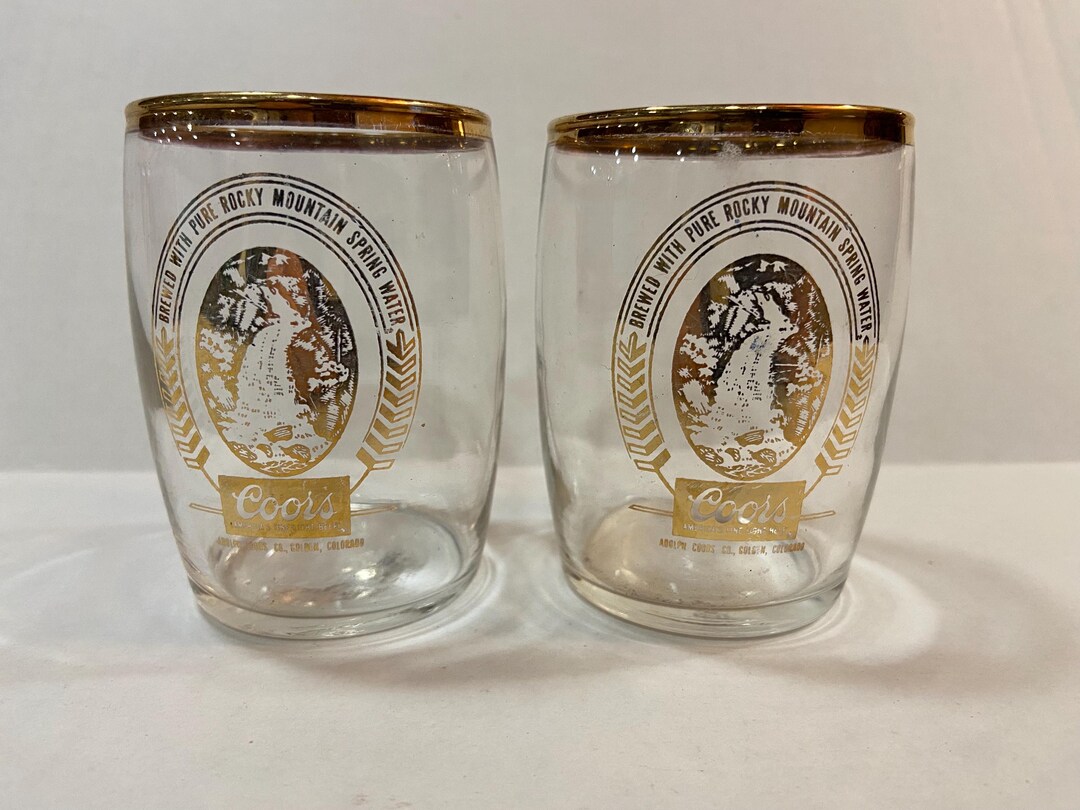 Vintage Coors® Small Drinking Glasses Set of Two With Gold Rim Taste ...