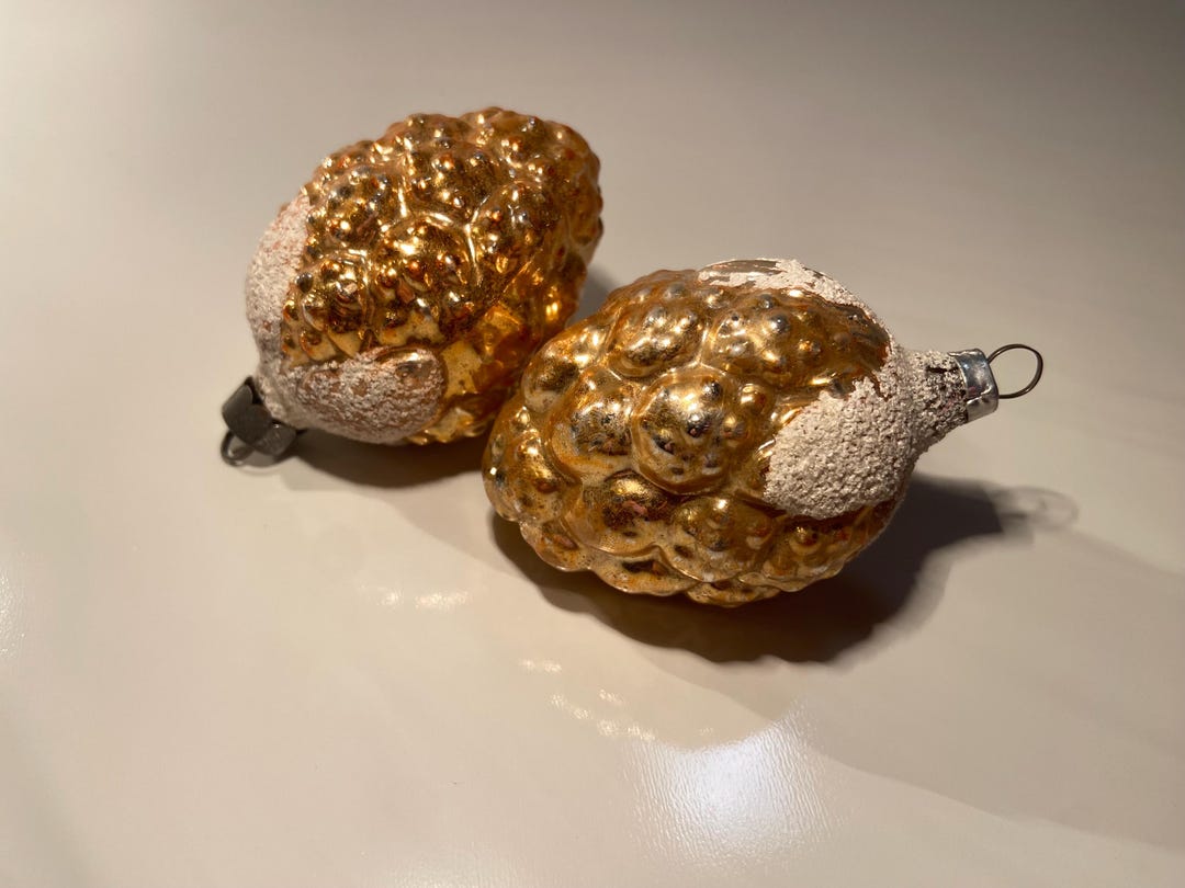 Vintage Gold Raspberry Glass Ornaments - Etsy