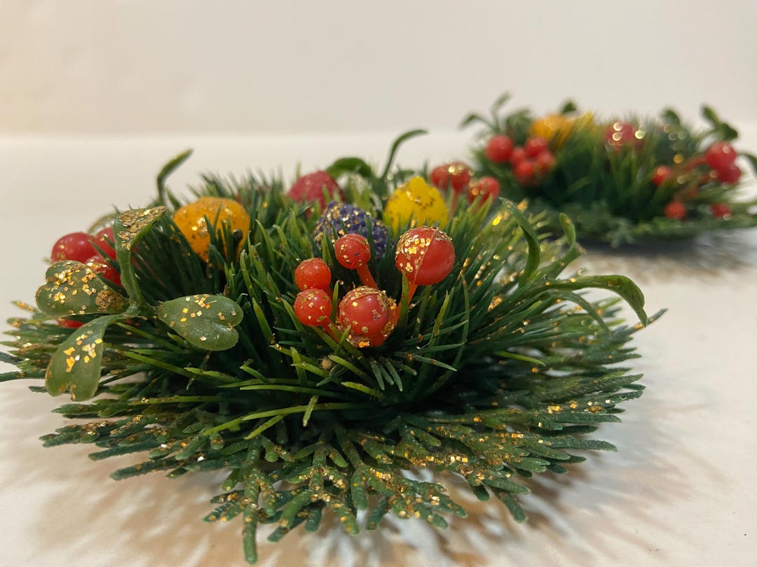 Vintage Half Sphere Greenery With Fruit Lemon Cherry Orange Grape ...
