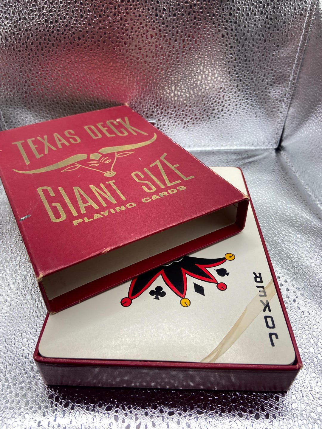 Vintage Texas Deck Giant Size Playing Cards in Red Box With Slide Out ...