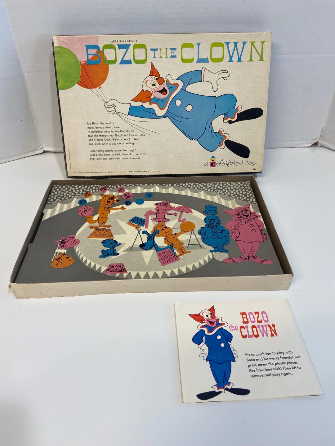 Vintage Bozo the Clown Colorform ® Toy Cartoon Kit No 226 © 1963 - Etsy