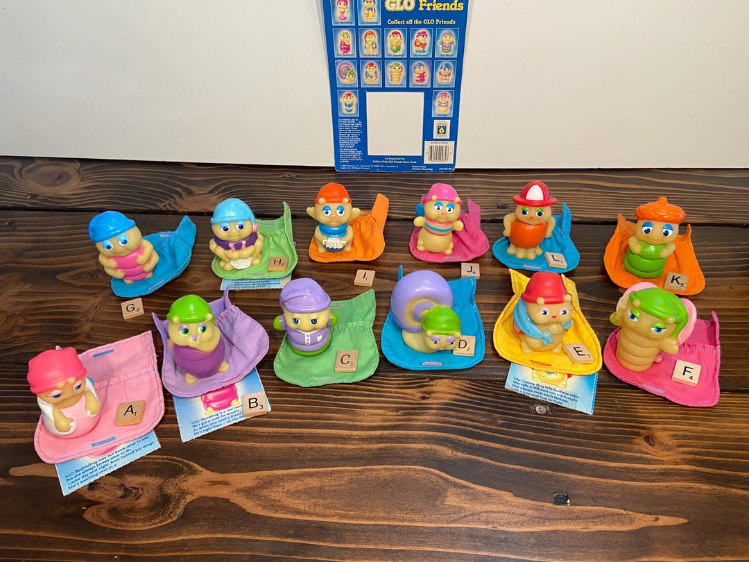 Vintage GLO Friends™ Your Choice With Sleeping Bag Bashful Skunk Worm ...