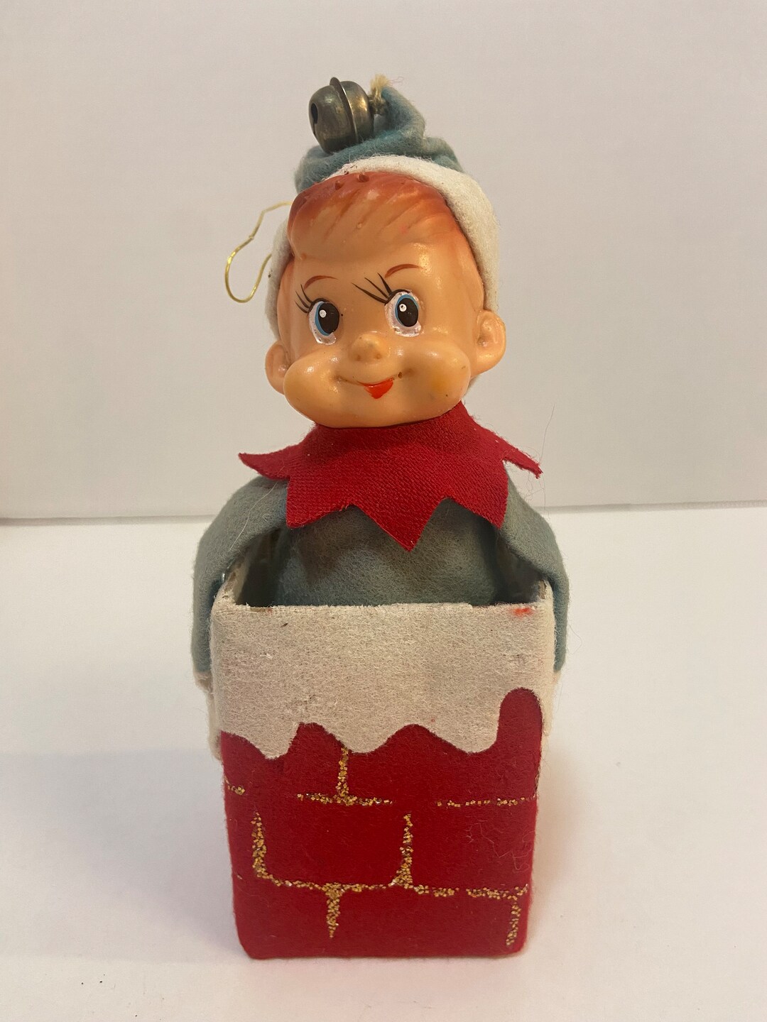 Vintage Knee Hugging Elf in Chimney Felt Made in Japan With Bell - Etsy