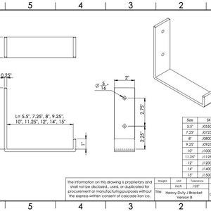 Modern Heavy Duty J Bracket for Floating Wood Shelves, Made in USA and ...