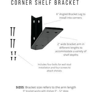 Corner Shelf Bracket for Floating Shelves Variety of Sizes - Etsy