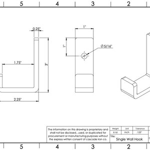 Metal Wall Hook, Available in Steel, Black, Silver or Brass With ...