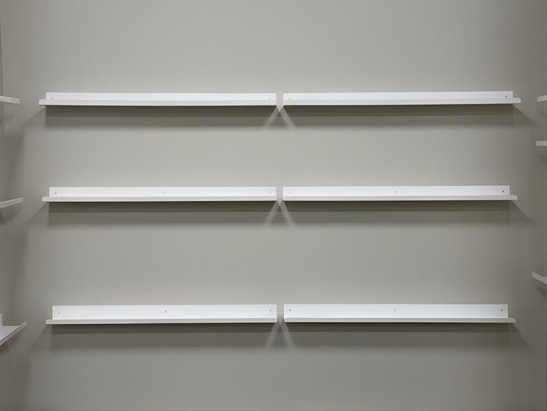White Metal Floating Shelf Ledge: Wall Mounted Display - Made in USA - Etsy
