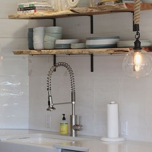 L Shelf Bracket for Open Shelving, Black, Steel, White and Brass Modern ...