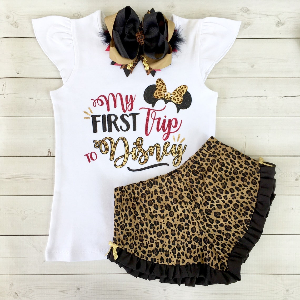 My First Trip Outfit for Girls, Girls Cheetah Print Outfit, My First ...