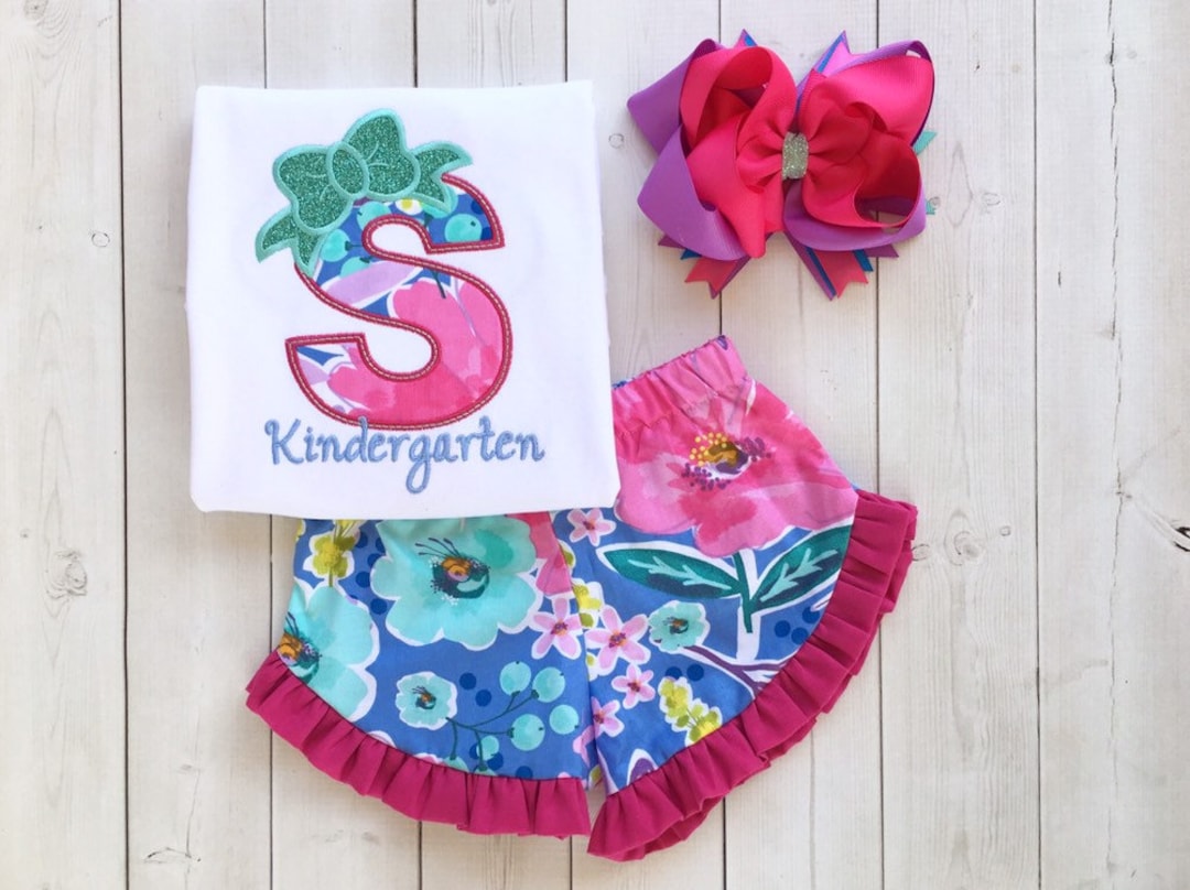 Back to School Outfit for Girls, Girls First Day Outfit, Preschool ...