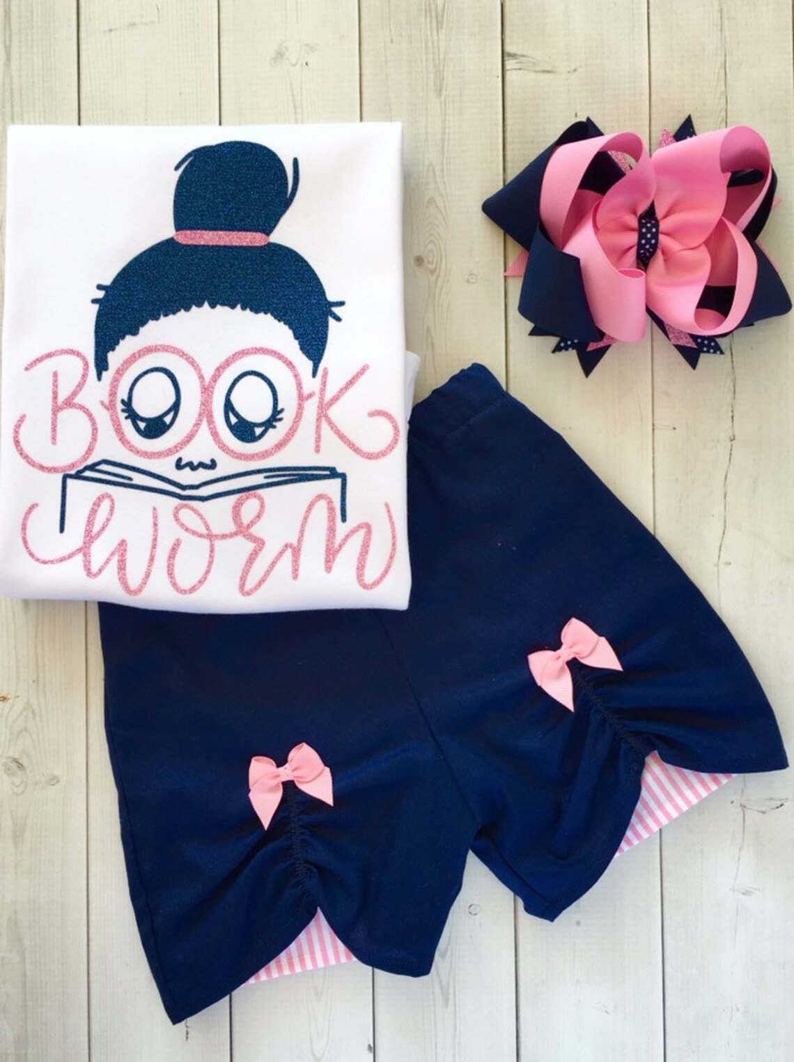 Back to School Outfit for Girls, Bookworm, Toddler Back to School ...