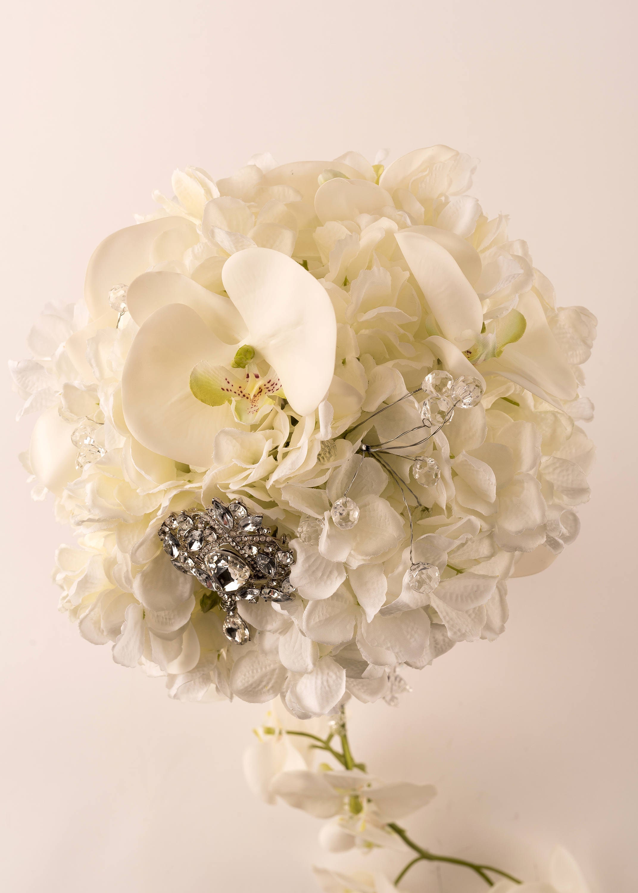 Cascading Orchids and Hydrangea Brooch Bouquet - Etsy