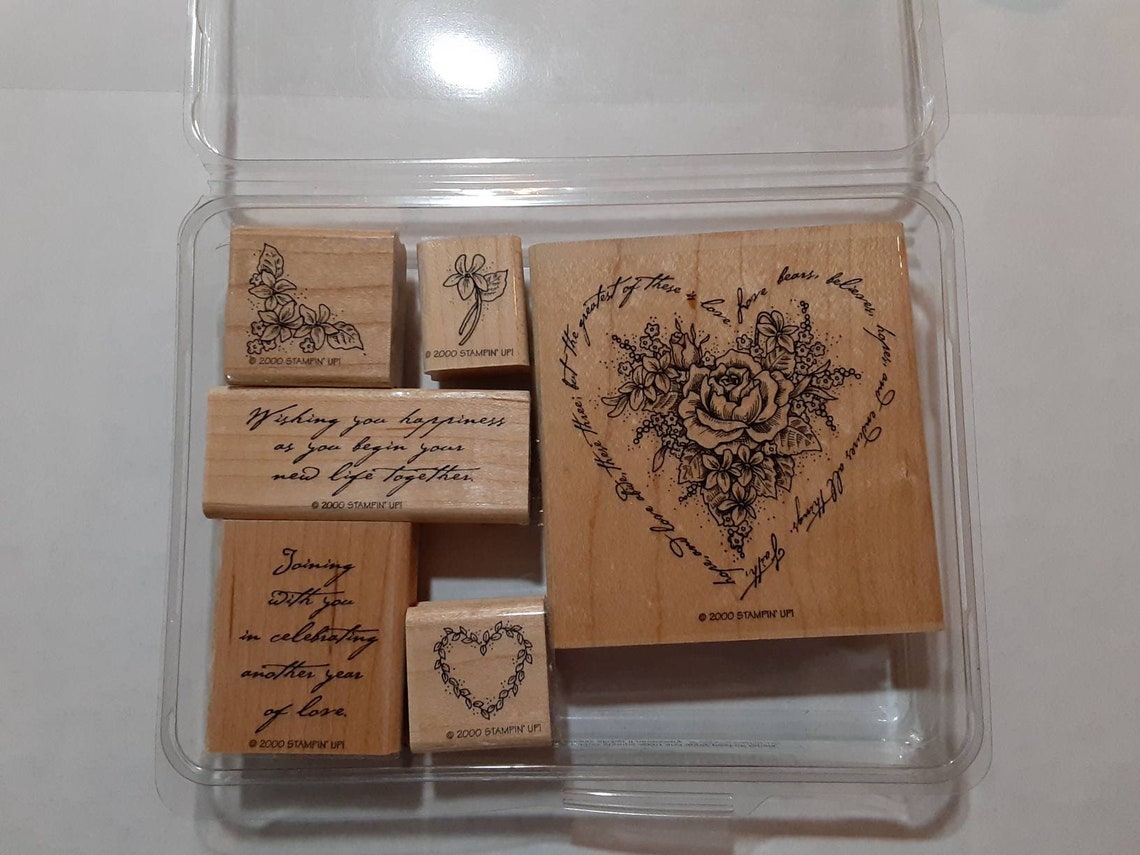 Stampin' Up! SCRIPT HEART Retired Stamp Set - Etsy