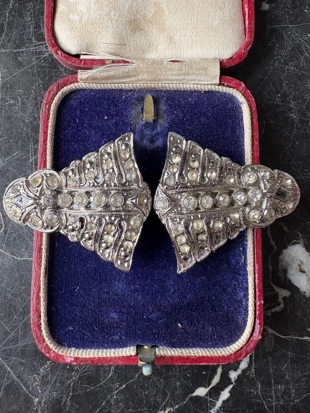 Vintage Dress Clips : Clear Rhinestone Silver Tone 2 Matching Set (some ...