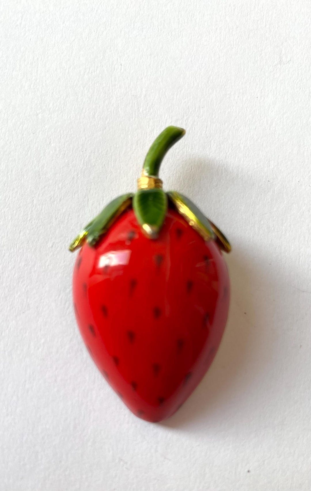 Vintage Original by Robert Red Enamel Strawberry Pin Brooch - Etsy