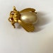 Vintage Flying Insect/bug Gold Tone With Faux Pearl Body Pin Brooch - Etsy