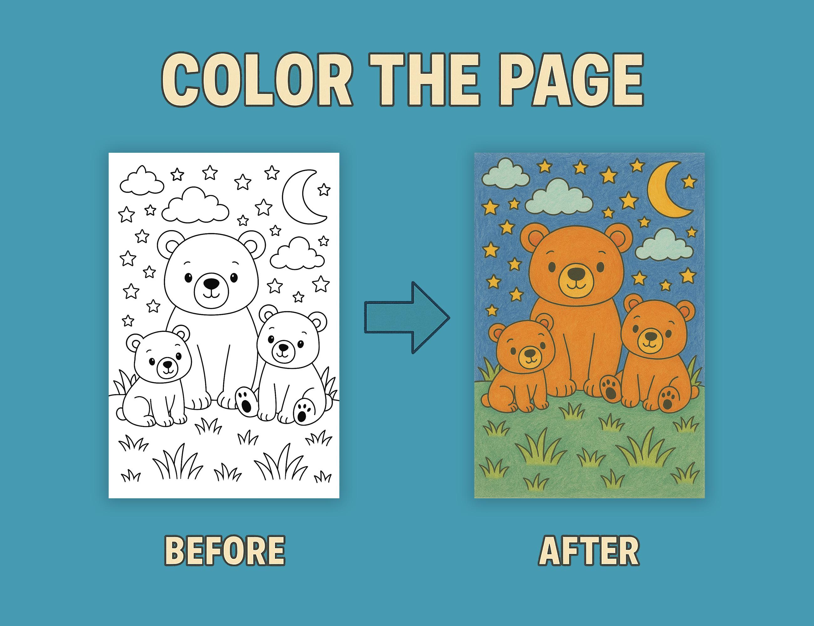50+ Cute Animals Coloring Pages for Kids | Printable Digital Download ...