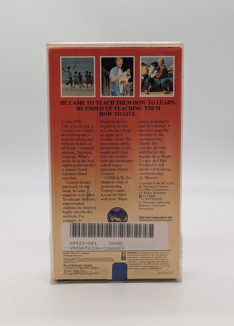 Vintage VHS Conrack Jon Voight Paul Winfield Hume Cronyn Pat Conroy ...