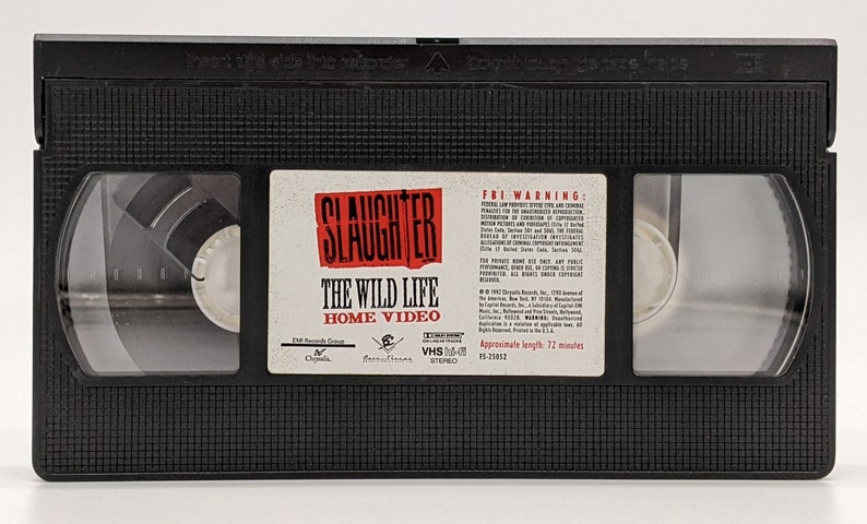 Vintage VHS Slaughter the Wild Life Home Video Music Videos Behind the ...
