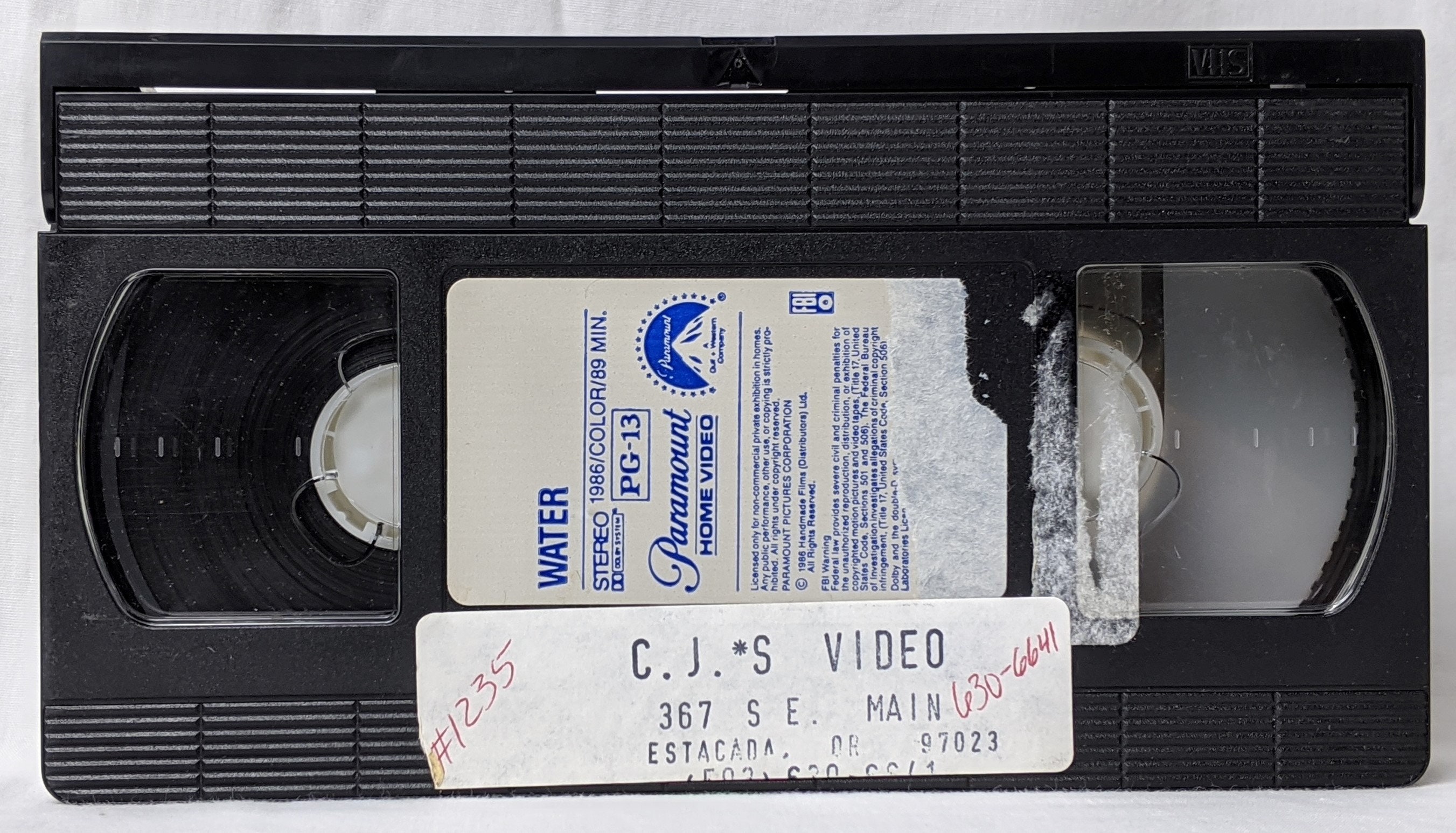 Vintage, VHS, Water, Michael, Caine, Valerie, Perrine, Eric, Clapton ...