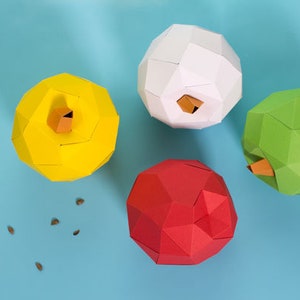 Apple Fruit Paper Craft, Digital Template, Origami, PDF Download DIY ...