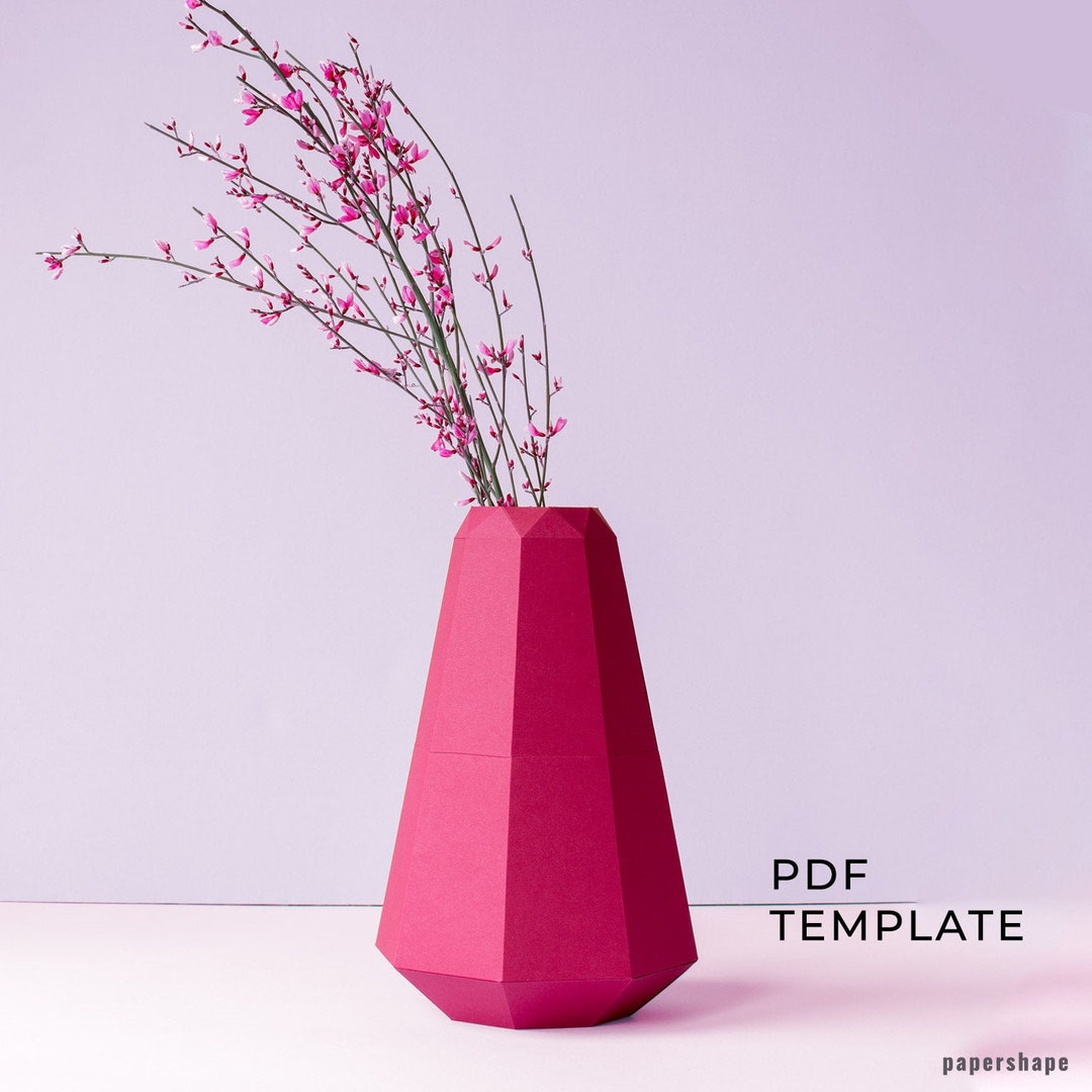 Paper Vase, Papercraft Vase Sleeve, Mothersday Gift From Daughther, PDF ...