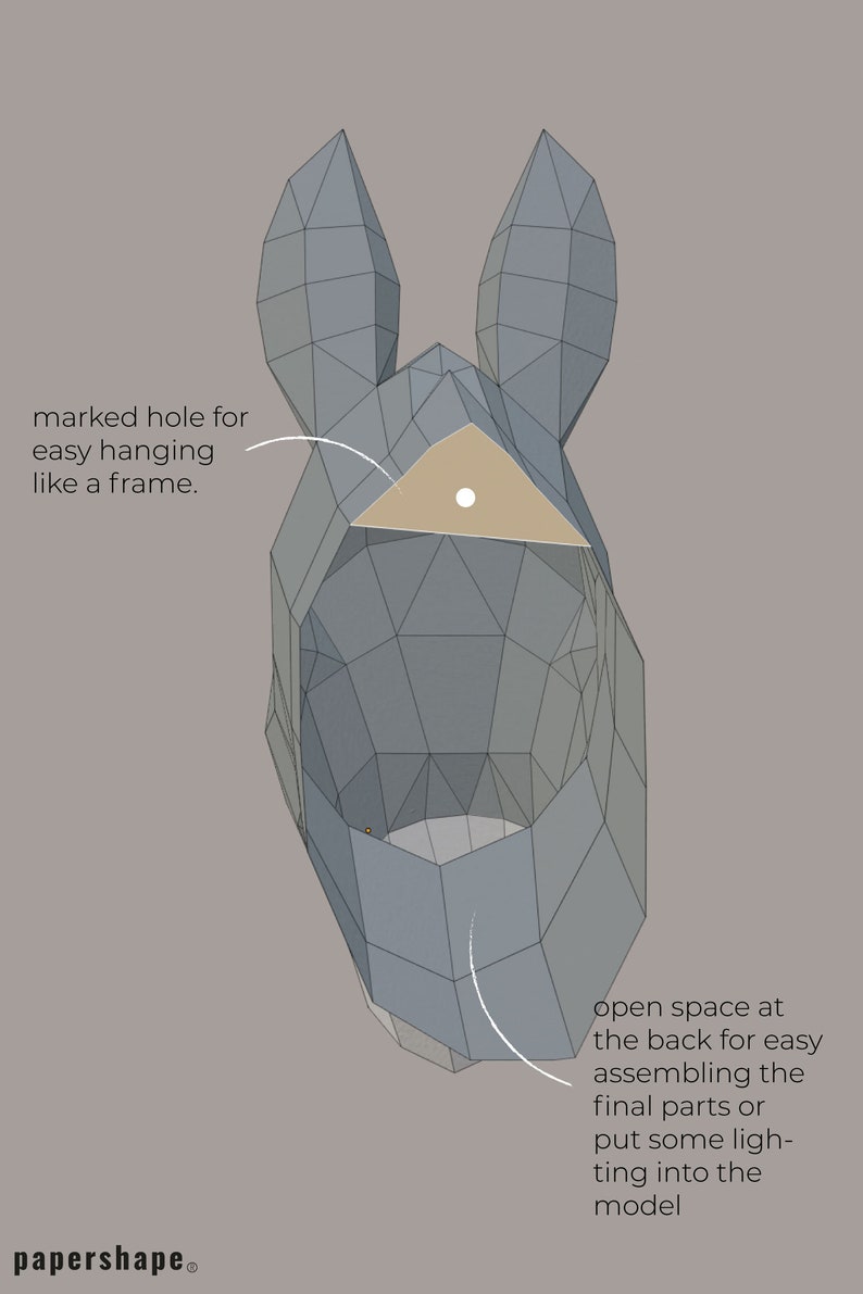 Papercraft Donkey Paper Mule Model PDF Template - Etsy