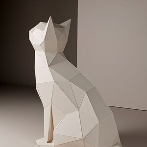Cat Papercraft, Low Poly Paper Cat, Papercraft Animals, 3D Sculpture ...