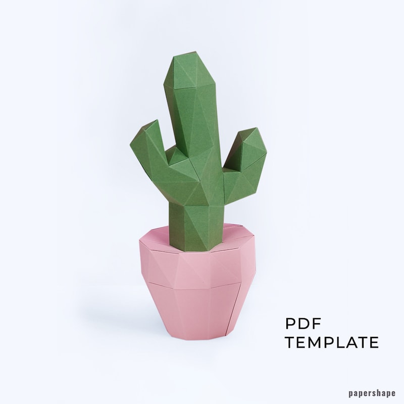 Paper Cactus Flower Template - Etsy