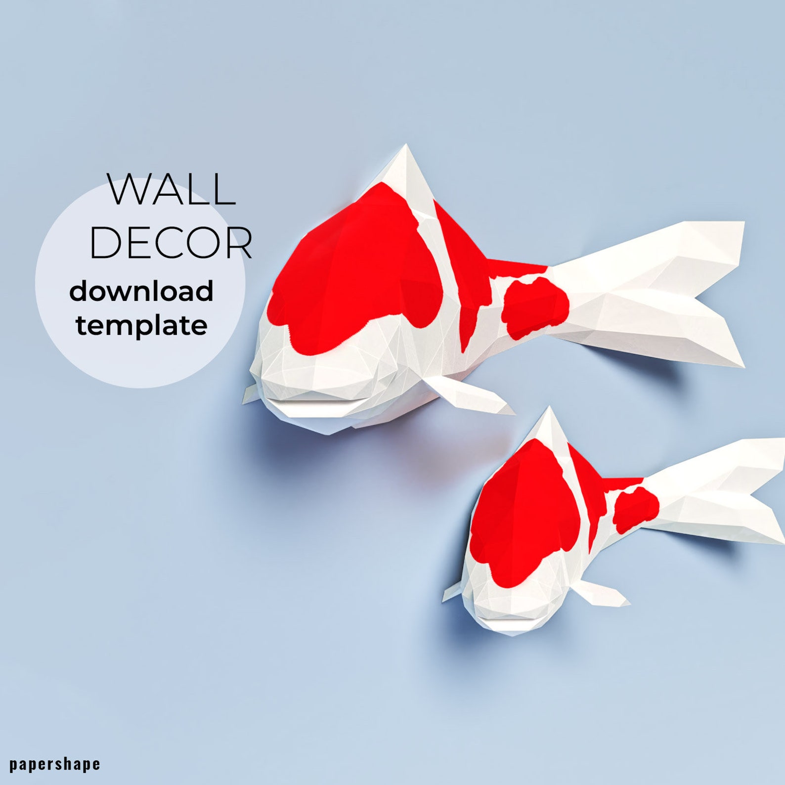 Papercraft Koi Carp, Large Mouth Bass Jumping Fish, Papercraft 3D PDF ...