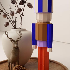 Nutcracker 3D Paper Craft, Low Poly Paper Nutcracker, Christmas Decor ...