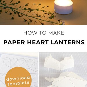 Paper Heart Storm Lantern, Papercraft Heart Decoration, 3d PDF Template ...