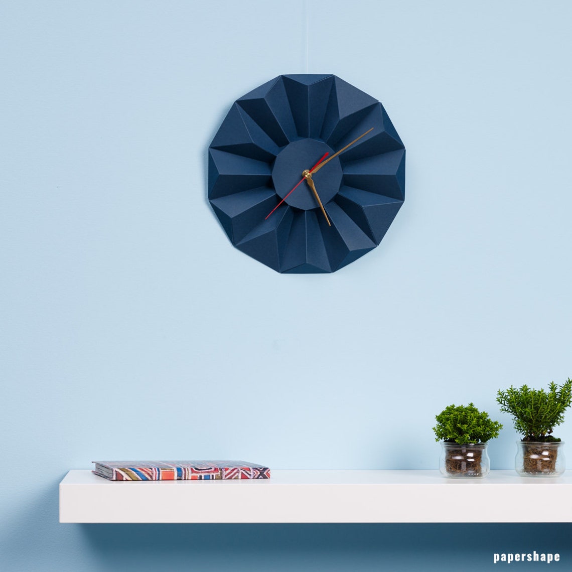 Modern Wall Clock Origami Wall Decor Minimalist Clock - Etsy