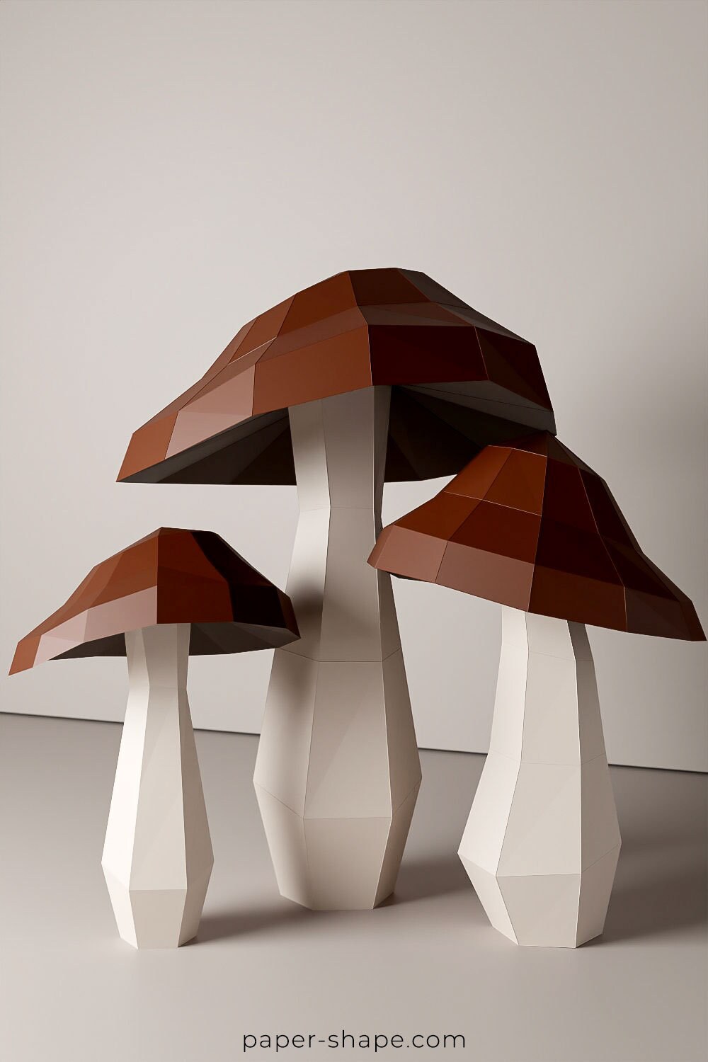 3D Mushroom Paper Craft, Paper Fly Agaric, Paper Amanita Mushrooms, Low ...